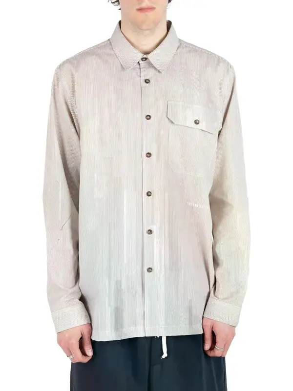 SOCIETE ANONYME Deadline Striped Patch-pocket Shirt - Brown