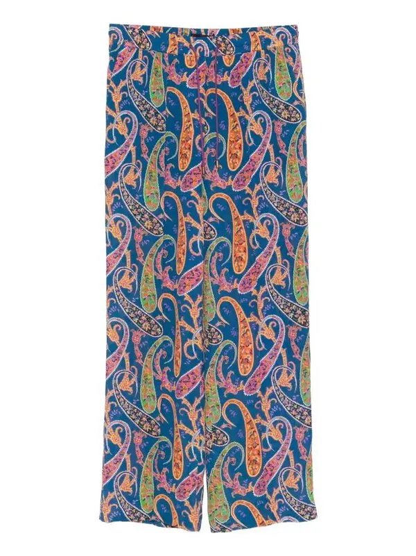 Etro Paisley-print Palazzo Pants - Blue