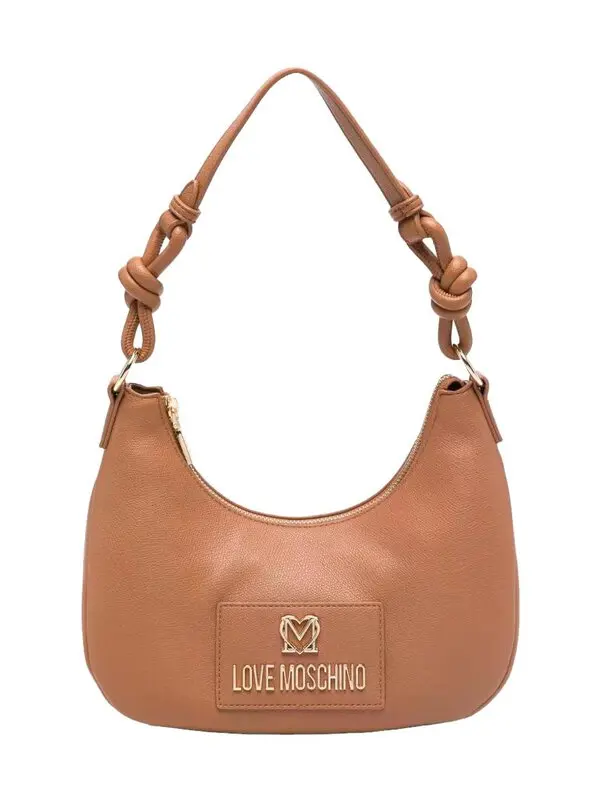 Moschino Knotted-strap Logo-plaque Shoulder Bag - Neutrals