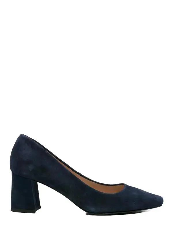 SERGIO MORETTI FIRENZE Suede Block Heel Pumps - Blue