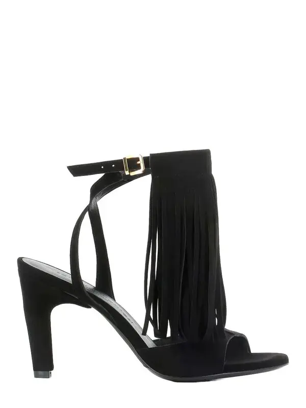 SERGIO LEVANTESI Fringe Sandals - Black