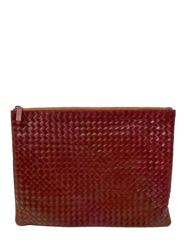 Dragon Diffusion Woven Zip Clutch - Red