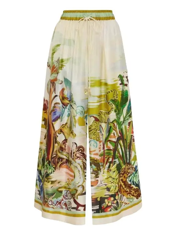 ALEMAIS Jungle Boogie Silk Trousers - Neutrals