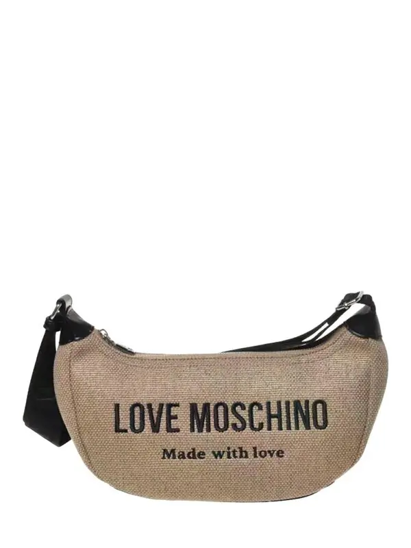 Moschino Embroidered Logo Crossbody Bag - Neutrals