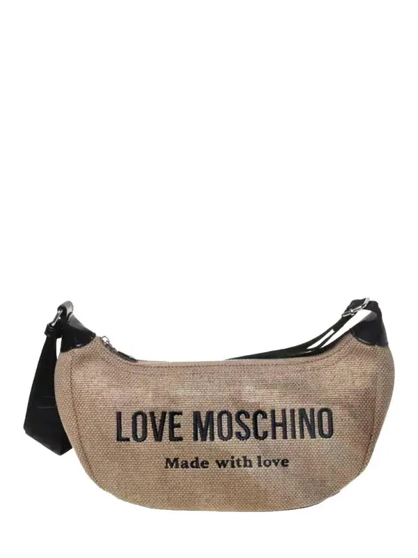 Moschino Embroidered Logo Crossbody Bag - Neutrals