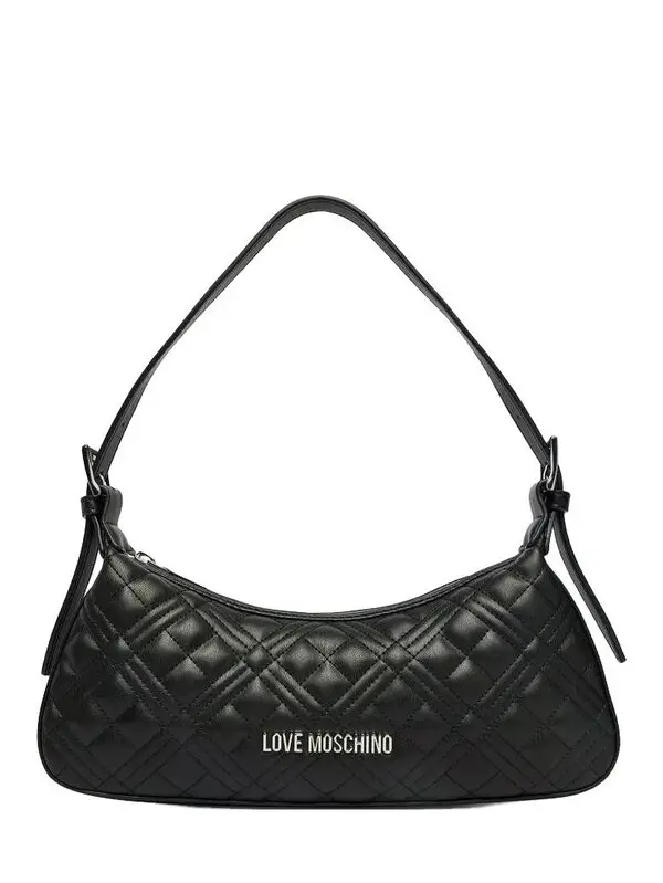 Moschino Quilted Bag With Logo Detail - Black