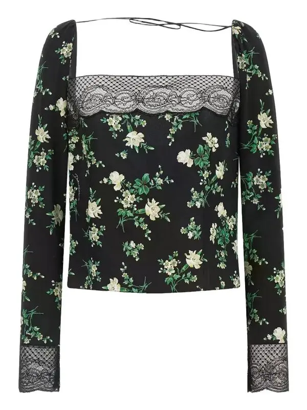 Dolce & Gabbana Flower Print Blouse - Black
