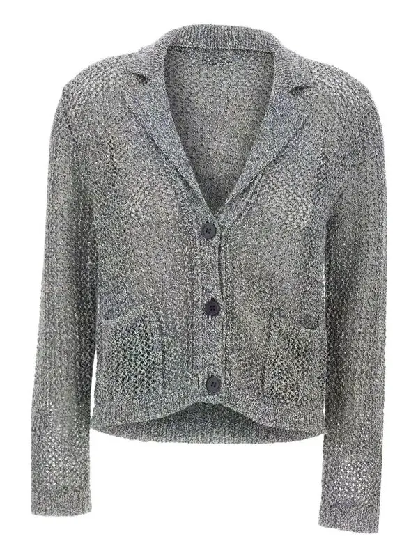 KANGRA Openwork Button Cardigan - Grey