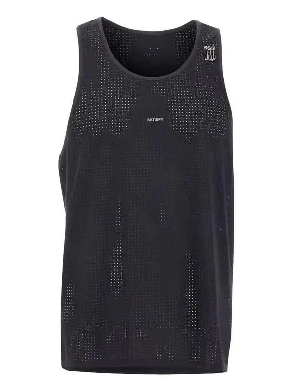 Satisfy Perforated Tank Top - Black