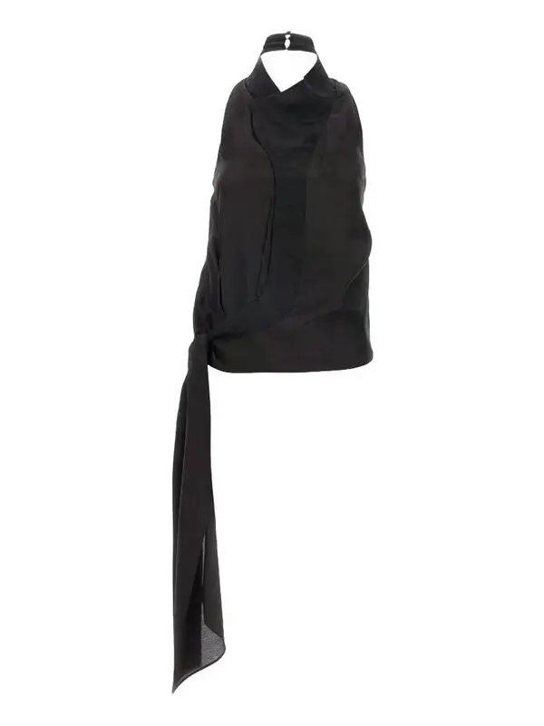 ENTIRE STUDIOS Halterneck Sash Top - Black