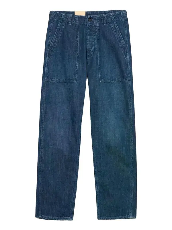FORTELA Fatigue-pocket Denim Trousers - Blue