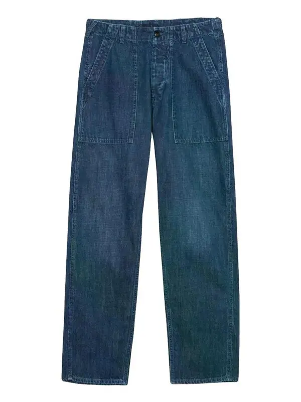 FORTELA Fatigue-pocket Denim Trousers - Blue
