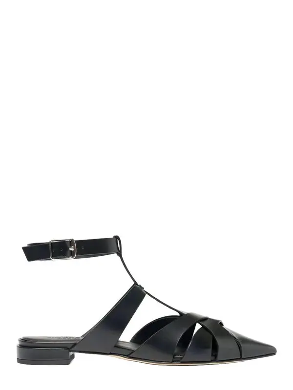 SCAROSSO Clara Criss-cross-strap Sandals - Black