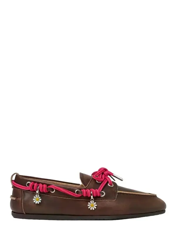 SCAROSSO Avery Floral-charms Boat Shoes - Brown