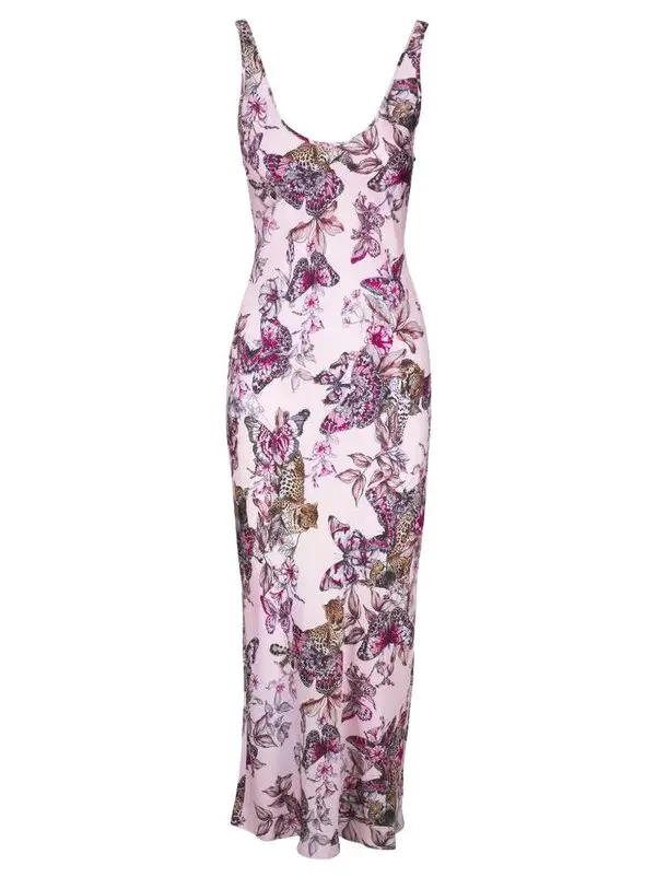 L'Agence Akiya Butterfly-print Dress - Pink