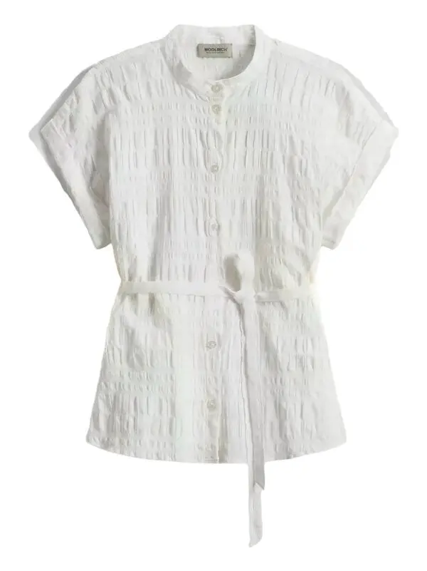 Woolrich Belted Short-sleeve Blouse - White
