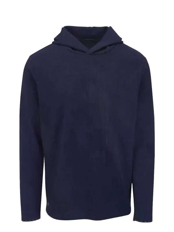 Greyson Waffle-knit Hoodie - Blue