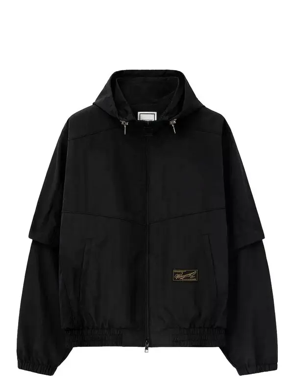 WOOYOUNGMI Layered-sleeve Hooded Jacket - Black