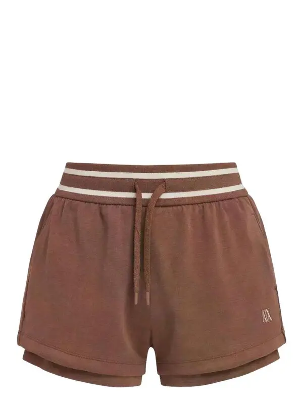 Armani Exchange Layered Drawstring Shorts - Brown
