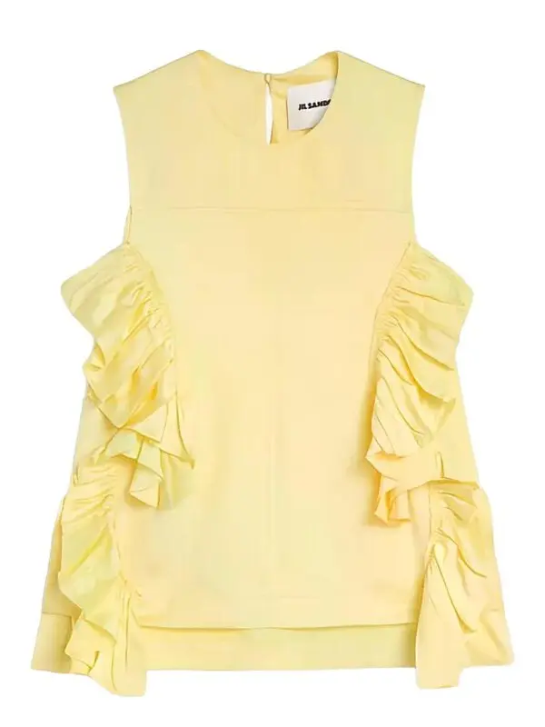 JIL SANDER Ruffled Sleeveless Top - Yellow