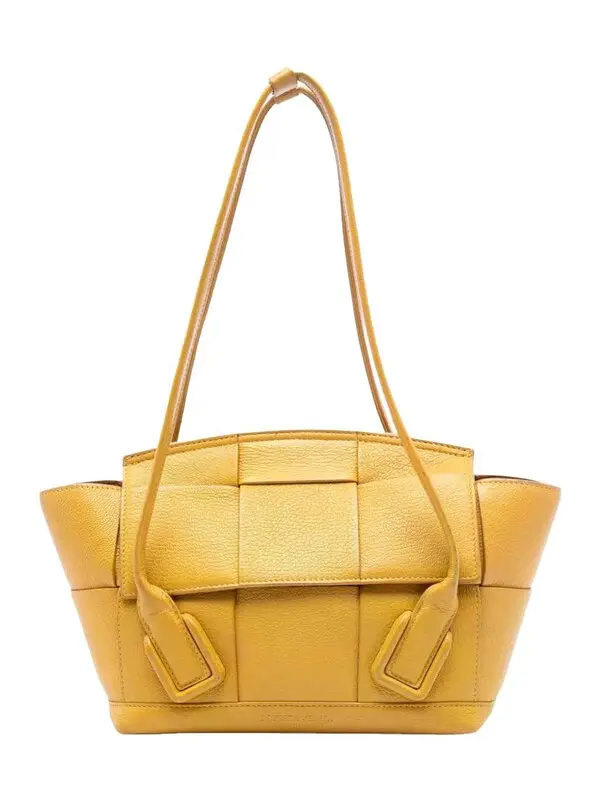 Bottega Veneta Small Goatskin Maxi Intrecciato Arco Satchel - Yellow