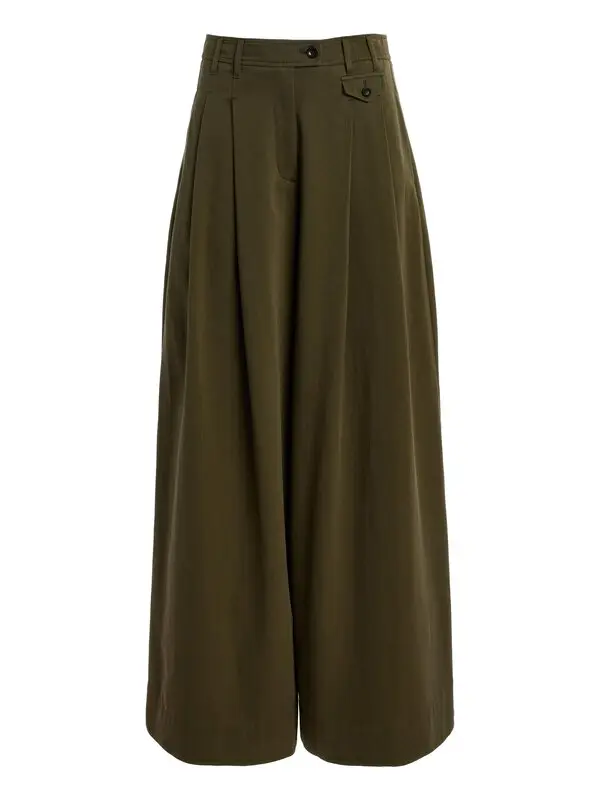 Ulla Johnson Motherwell Mid-rise Wide-leg Pants - Green