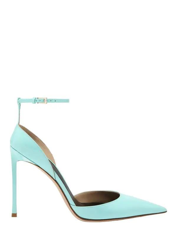 TOM FORD Pointy Toe Pump With Ankle Strap - Blue