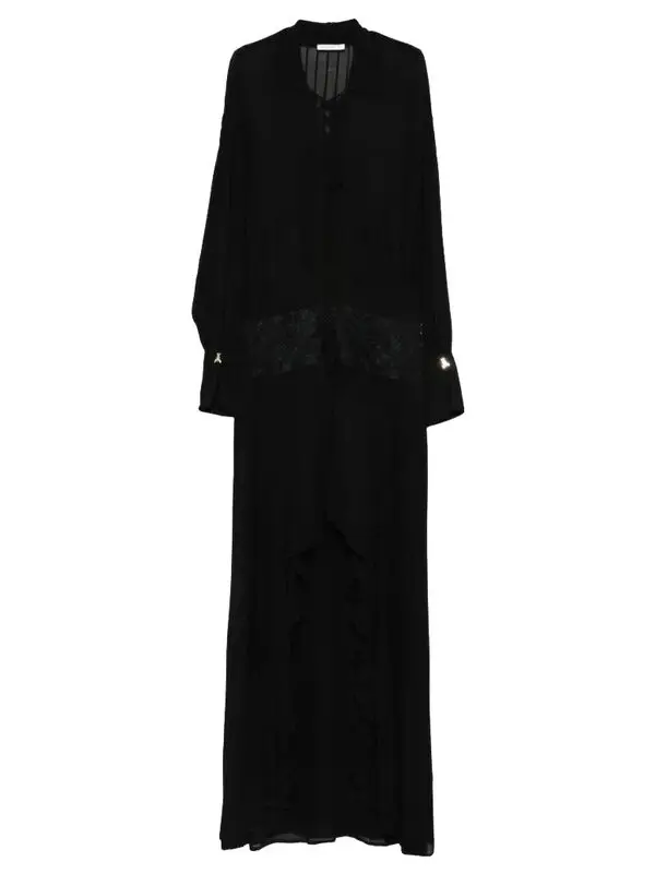 Patrizia Pepe Lace-detail Asymmetric Dress - Black