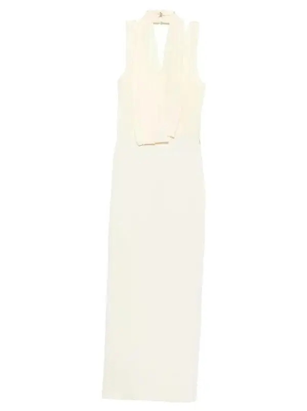Patrizia Pepe Draped Long Dress - Neutrals