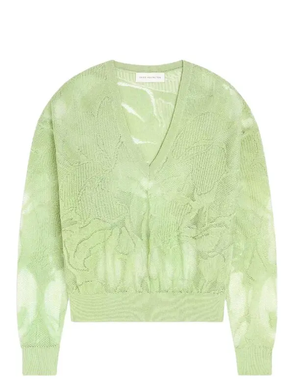 Dries Van Noten Lace V-neck Sweater - Green