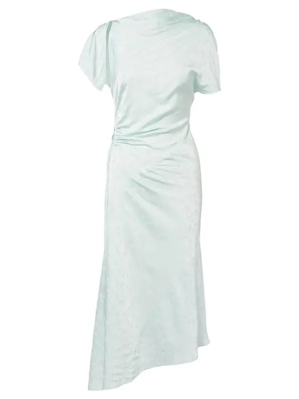 Victoria Beckham Asymmetric Floral Midi Dress - Blue