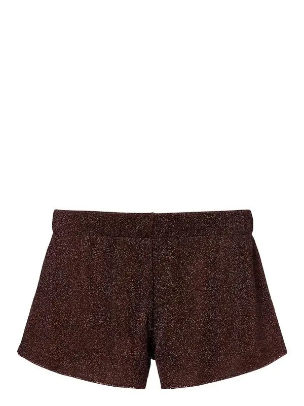 Oseree Lumiere Metallic Shorts - Brown