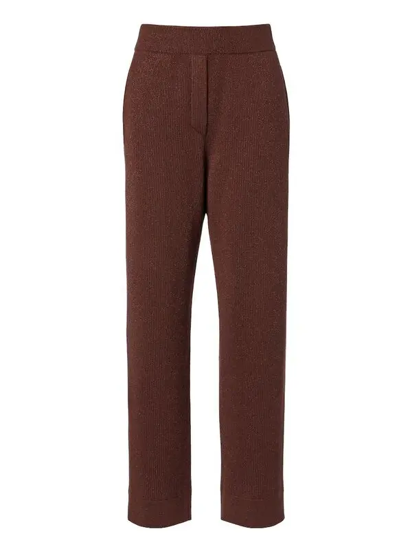 Brunello Cucinelli Cashmere-blend Straight Trousers - Brown