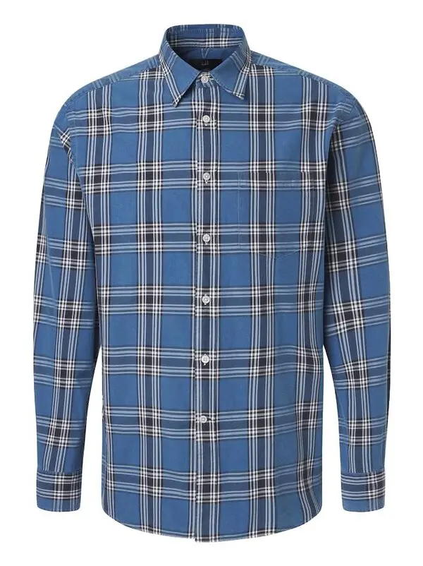 Dunhill Plaid Cotton Shirt - Blue