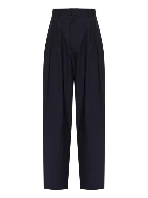 Studio Nicholson Wide Leg Pleated Trousers - Black