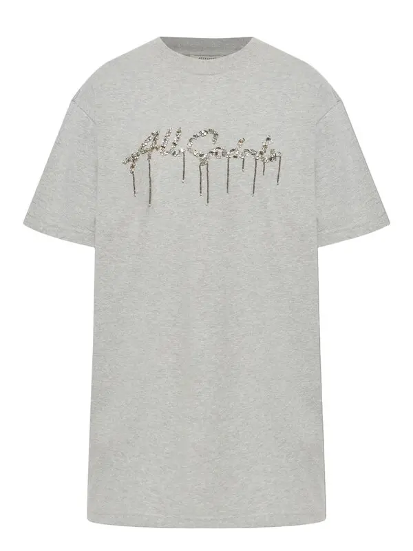 ALLSAINTS Chains Embellished T-shirt - Grey