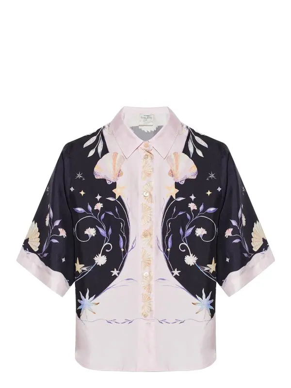 FORTE_FORTE Printed Silk Shirt - Black