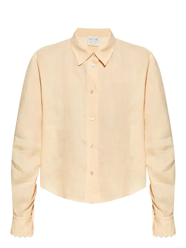 FORTE_FORTE Linen Boxy Shirt - Orange