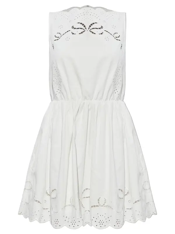 SELF-PORTRAIT Sleeveless Lace Mini Dress - White