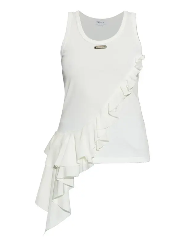 Alexander McQueen Asymmetrical Knit Top - White