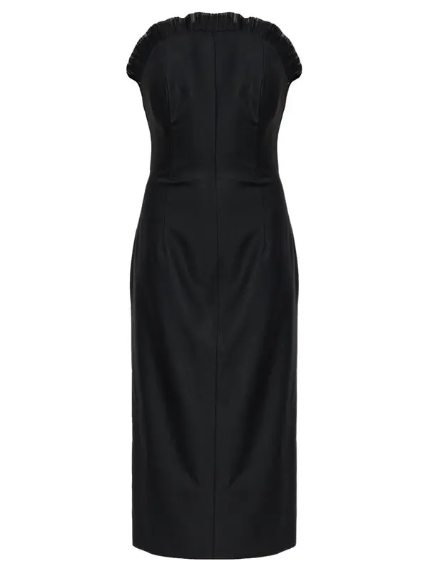 Alexander McQueen Off-shoulder Midi-length Dress - Black