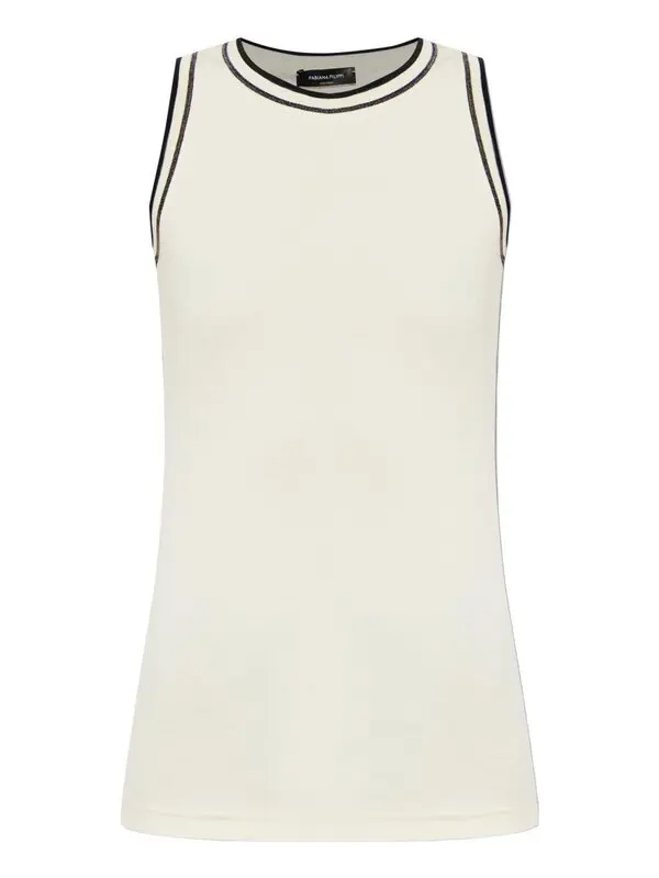 Fabiana Filippi Sleeveless Ribbed Top - Cream