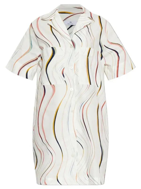 Paul Smith Printed Shirt Dress - White
