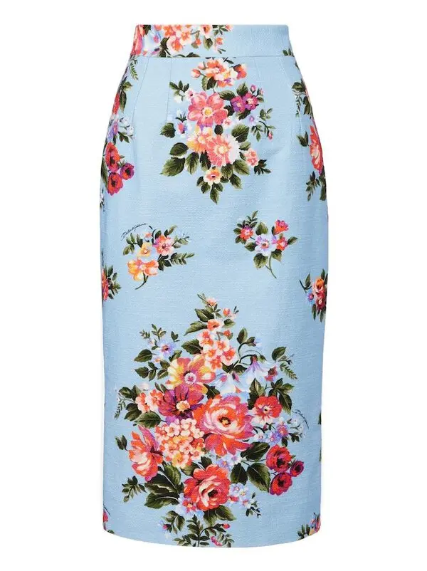 Dolce & Gabbana Floral Cotton Pencil Skirt - Multicoloured