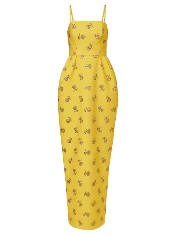 Carolina Herrera Jacquard Gown - Yellow