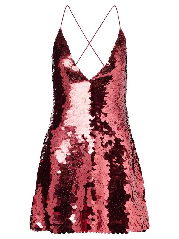 Alex Perry Sequined Open-back Minidress - Pink