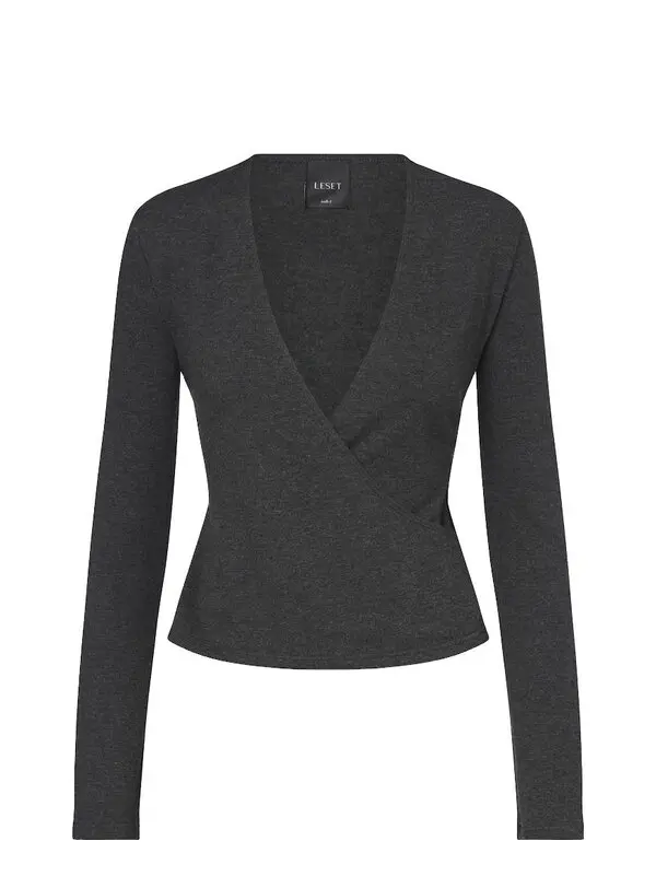 LESET Lauren Jersey Top - Grey