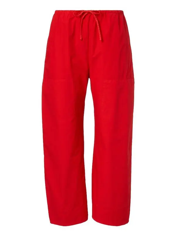 LESET Kyoto Cropped Cotton Pants - Red