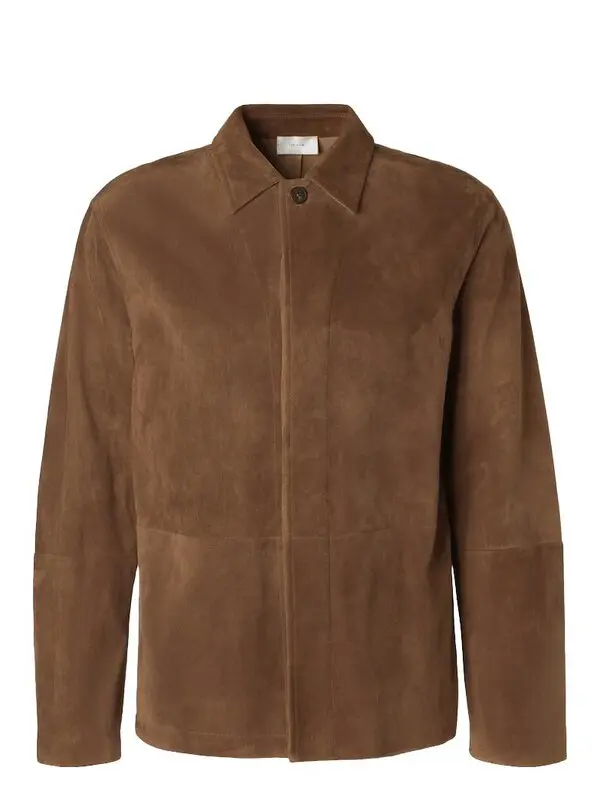THE ROW Ulrich Paneled Suede Jacket - Brown