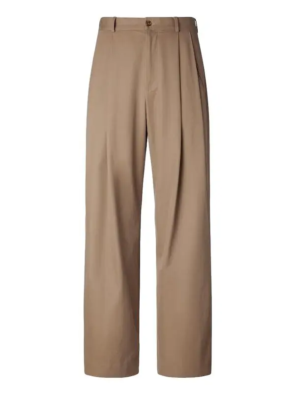 THE ROW Tibor Cotton And Cashmere Wide-leg Pants - Brown